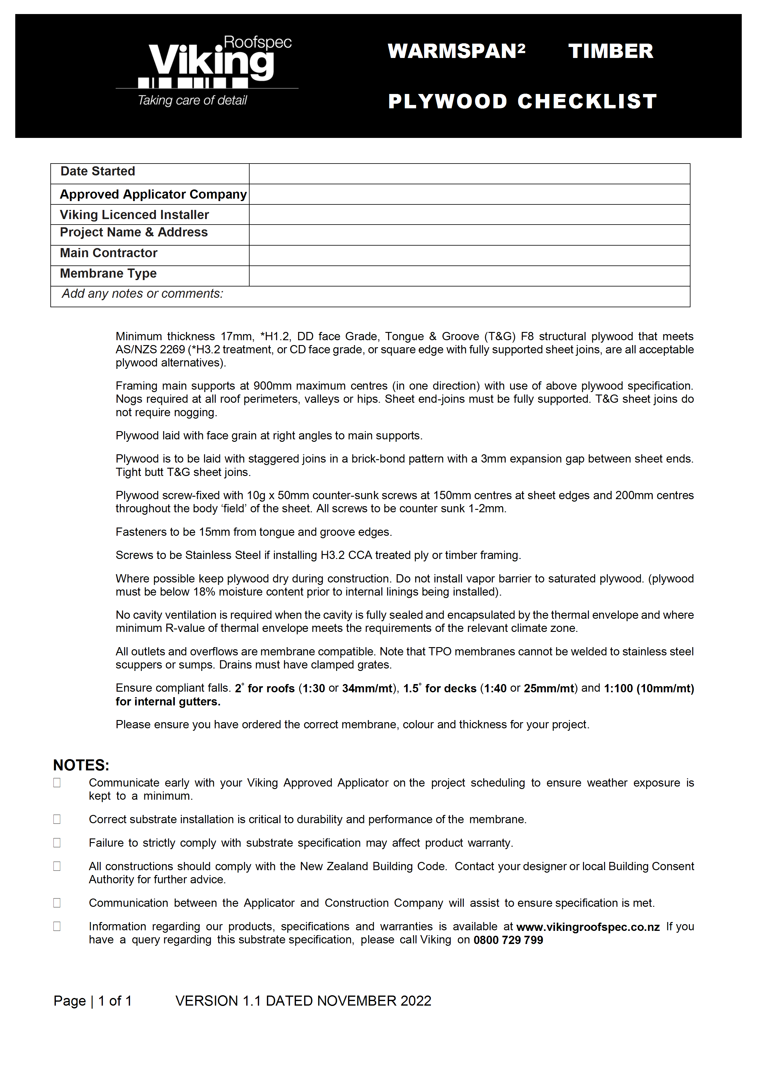 WarmSpan2 Substrate Checklist - Plywood | Waterproofing & Roofing Systems